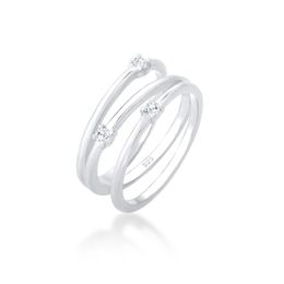 Elli Damen Fingerring &raquo;Wickelring Zirkonia Filigran 925 Silber&laquo; silber