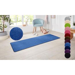 Hanse Home Teppich &raquo;Shashi&laquo; rechteckig 8,5 mm H&ouml;he Kurzflor, Unifarben, L&auml;ufer, weich, Esszimmer, Kinderzimmer, Flur blau Kunstfaser