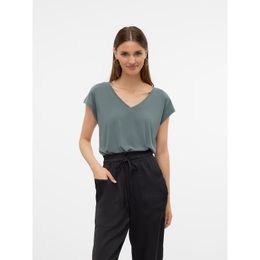 V&eacute;ro Moda Vero Moda Damen V-Shirt &raquo;VMFILLI SS V-NECK TEE GA NOOS&laquo; Materialmix, relaxed fit S (36)