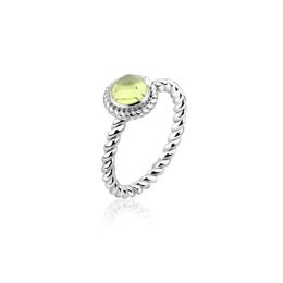 NENALINA Damen Fingerring &raquo;Peridot Geburtsstein August Trend Edel 925 Silber&laquo; gelb