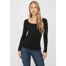 V&eacute;ro Moda Vero Moda Damen Langarmshirt &raquo;VMMAXI&laquo; aus Bio-Baumwolle schwarz S
