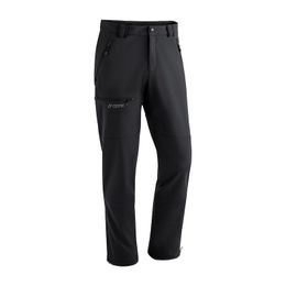 Maier Sports Damen Softshellhose &raquo;Adakit M&laquo; Herren Trekkinghose, atmungsaktive Outdoorhose, Regular Fit schwarz 46, Normalgr&ouml;&szlig;en