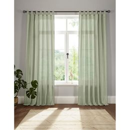 Andas Vorhang &raquo;Elby 1&laquo; Schlaufen 1 Stk. tlg. transparent, basic, monochrom, bis 295 cm L&auml;nge gr&uuml;n Jacquard, Baumwolle, Polyester