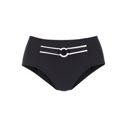 Vivance Damen Highwaist-Bikini-Hose &raquo;Lorena&laquo; mit kontrastfarbenem Piping schwarz 38, N-Gr