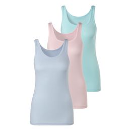 Petite Fleur Damen Petite Fleur Achselhemd 3er-Pack, aus reiner Baumwolle, Tanktop, Unterziehshirt bunt 34, N-Gr