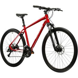 Crossrad &raquo;Evado 4.0&laquo; 18 Gang Shimano ACERA M3020 Schaltwerk Kettenschaltung rot Crossrad