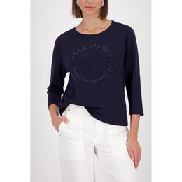 monari Damen Sweatshirt, Rundhalsausschnitt, Pr&auml;gedruck mit Strasssteinen, Regular Fit 42
