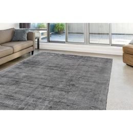 Calo-deluxe Teppich &raquo;Viteox 200&laquo; rechteckig 13 mm H&ouml;he Viskose, Kurzflor, Wohnzimmer grau Viskose