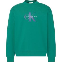 Herren Sweatshirt "LS EU 350TERRY MONOLOGO CN SWTSH"enchanted forest, Gr. M, Calvin Klein Jeans, unifarben, Sweatware, Obermaterial: 100% Baumwolle,