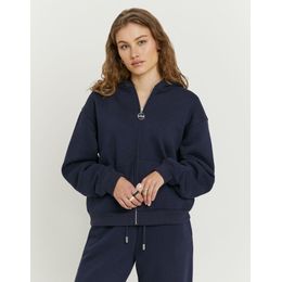 Kapuzensweatjacke Tally Weijl "SSWCOSKIMA", Damen, Gr. S, nuit, Sweatware, Obermaterial: 66% Polyester, 34% Baumwolle, unifarben, normal, Rundhals, Rippb&uuml;ndchen, Sweatjacken, Baumwollmischung, bequem, mit Kapuze