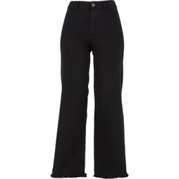 Urban Classics Damen Bequeme Jeans "Urban Classics Ladies Relaxed Straight Fit Denim"schwarz, Gr. 30, unifarben, 98% Baumwolle, 2% Elasthan, Jeans