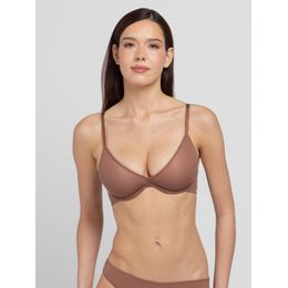 Push-up-BH Dorina "Noa", Damen, Gr. 80, Cup B, braun, Microtouch, Obermaterial: 66% Polyester, 22% Polyamid, 12% Elasthan, BHs Push-up-BH, mit vorgeformte Cups, mit B&uuml;geln