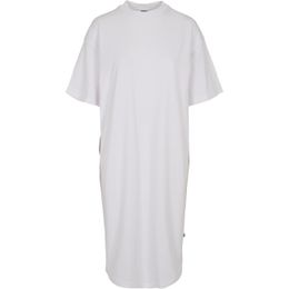 Shirtkleid Urban Classics "Urban Classics Damen Ladies Organic Long Oversized Tee Dress", Damen, Gr. L, US-Gr&ouml;&szlig;en, wei&szlig;, 100% Baumwolle, unifarben, oversize, Rundhals, Kleider Shirtkleid