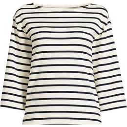 LANDS' END Supima&reg; Shirt mit 3/4-Glocken&auml;rmeln, Damen,  Wei&szlig;, Baumwolle, by Lands' End