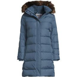 LANDS' END Daunenmantel mit Kapuze, Damen,  Blau, Polyester, by Lands' End