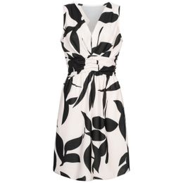 Shirtkleid CLOUD 5IVE "CLOUD 5IVE Dress with floral print", Damen, Gr. L, US-Gr&ouml;&szlig;en, schwarz, beige, 95% Polyester, 5% Elasthan, normal, U-Boot-Ausschnitt, Kleider Shirtkleid