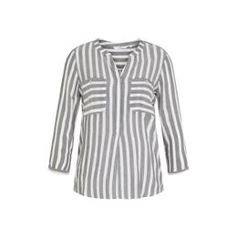Tom Tailor Damen Gestreifte Bluse mit Taschen, blau, Gestreift, Gr. 34