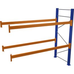 Schulte Palettenregal, blau/orange, HxBxT 2500 x 2700 x 1100 mm, Fachlast 1545 kg, Anbauregal