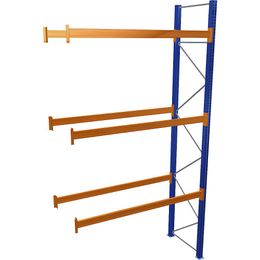 Schulte Palettenregal, blau/orange, HxBxT 5000 x 2700 x 1100 mm, Fachlast 3072 kg, Anbauregal