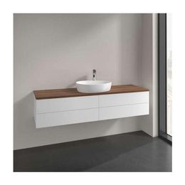Villeroy & Boch Villeroy und Boch Antao Waschtisch-Unterschrank L25012MT mit Beleuchtung, 4 Ausz&uuml;ge, 1600 x 360 x 500 mm, Front ohne Struktur, White Matt Lacquer / Warm Walnut