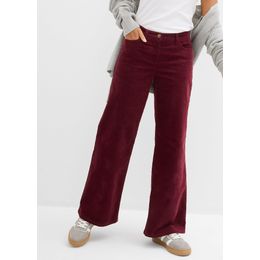 bonprix Cordhose im Marlene-Stil, rot, Gr.52, L&auml;ssige Marlene-Stretch-Hose mit ausgestelltem Bein, aus Cord