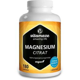 Vitamaze GmbH Magnesiumcitrat 360 mg vegan Kapseln 180 St
