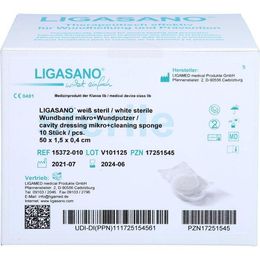 Ligasano wei&szlig; Wundband mikro 0,4x1,5x50 cm steril 10 St