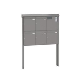 Renz Prisma freistehende Briefkastenanlage mit Sprechanlage 5-fach RAL7016