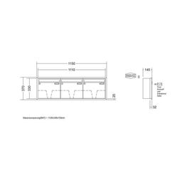 Renz Eckrahmen Unterputz Briefkastenanlage 3-fach RAL7016