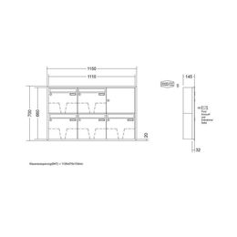 Renz Eckrahmen Unterputz Briefkastenanlage 5-fach RAL7016