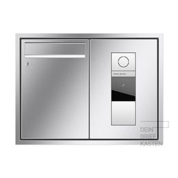 RENZ Eckrahmen Unterputz Briefkasten 3x Gira 106 in V4A Edelstahl Sprachmodul mit Klingel und Gravur, Blindmodul, Anzeigemodul + Gravur