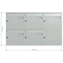 A-01 5er Edelstahl Wandbriefkastenanlage Aufputz