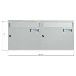 A-015 2er Edelstahl Wandbriefkastenanlage Aufputz