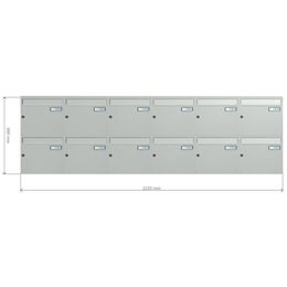 A-01 12er Edelstahl Wandbriefkastenanlage Aufputz
