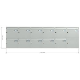 A-015 11er Edelstahl Wandbriefkastenanlage Aufputz