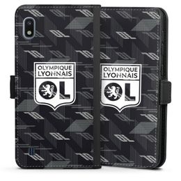 DeinDesign Galaxy A10 Handy Klapph&uuml;lle Handyh&uuml;lle aus Kunst Leder schwarz Flip Case Ol Olympique Lyonnais Official Licensed Product Sideflip mit Lasche