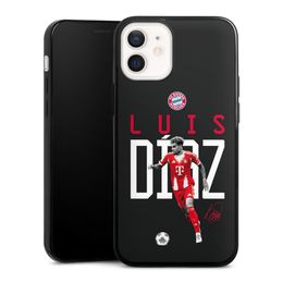 DeinDesign iPhone 12 mini Handy Slim Case extra d&uuml;nn Silikon Handyh&uuml;lle schwarz H&uuml;lle Fc Bayern M&uuml;nchen Official Licensed Product Luis Diaz Silikon Slim Case