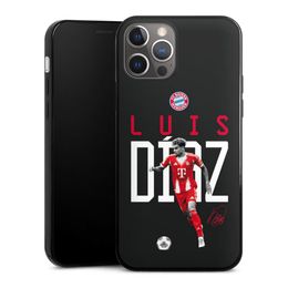 DeinDesign iPhone 12 Pro Handy Slim Case extra d&uuml;nn Silikon Handyh&uuml;lle schwarz H&uuml;lle Official Licensed Product Fc Bayern M&uuml;nchen Luis Diaz Silikon Slim Case