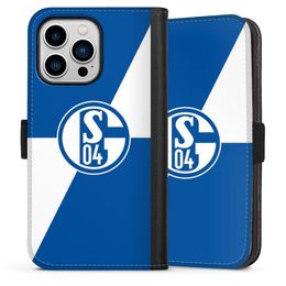 DeinDesign iPhone 13 Pro Handy Klapph&uuml;lle Handyh&uuml;lle aus Kunst Leder schwarz Flip Case Official Licensed Product Fc Schalke 04 Bundesliga Sideflip mit Lasche