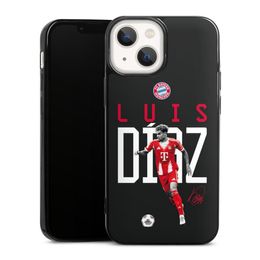 DeinDesign iPhone 13 Mini Handy Slim Case extra d&uuml;nn Silikon Handyh&uuml;lle schwarz H&uuml;lle Fc Bayern M&uuml;nchen Official Licensed Product Luis Diaz Silikon Slim Case