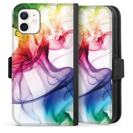 DeinDesign iPhone 12 mini Handy Klapph&uuml;lle Handyh&uuml;lle aus Kunst Leder schwarz Flip Case Water Rainbow Colour Sideflip mit Lasche