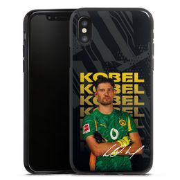 DeinDesign iPhone X Handy Silikon H&uuml;lle Case schwarz Handyh&uuml;lle Borussia Dortmund Gregor Kobel Bvb