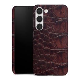 DeinDesign Galaxy S23 Handy Premium Case Smartphone Handyh&uuml;lle Schutzh&uuml;lle matt Leather Crocodile Animal Print Premium Case