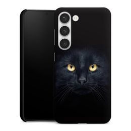 DeinDesign Galaxy S23 Handy Premium Case Smartphone Handyh&uuml;lle Schutzh&uuml;lle matt Eye Cat Black Premium Case