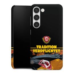 DeinDesign Galaxy S23 Handy Premium Case Smartphone Handyh&uuml;lle Schutzh&uuml;lle matt Sgd Sg Dynamo Dresden Merchandise Premium Case