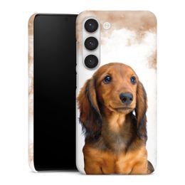 DeinDesign Galaxy S23 Handy Premium Case Smartphone Handyh&uuml;lle Schutzh&uuml;lle matt Pet Dachshund Dog Premium Case