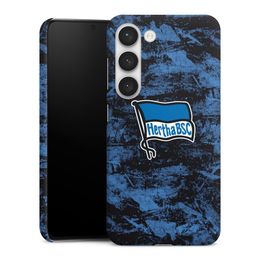 DeinDesign Galaxy S23 Handy Premium Case Smartphone Handyh&uuml;lle Schutzh&uuml;lle matt Flag Hertha Bsc Logo Premium Case