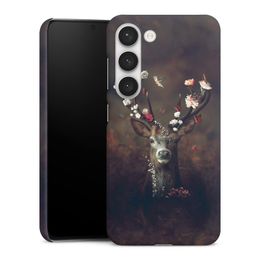 DeinDesign Galaxy S23 Handy Premium Case Smartphone Handyh&uuml;lle Schutzh&uuml;lle matt Reindeer Flowers Rehe Premium Case