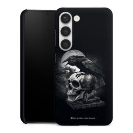 DeinDesign Galaxy S23 Handy Premium Case Smartphone Handyh&uuml;lle Schutzh&uuml;lle matt Raven Skulls Skull Premium Case