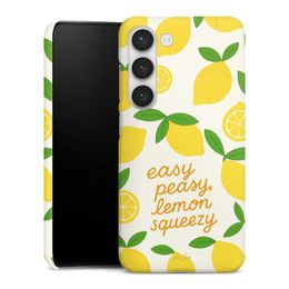 DeinDesign Galaxy S23 Handy Premium Case Smartphone Handyh&uuml;lle Schutzh&uuml;lle matt Spruch Statement Lemon Premium Case